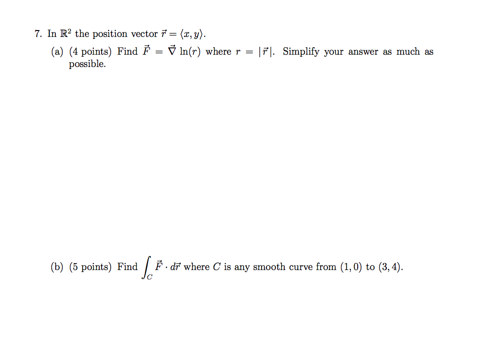 Solved In R^2 the position vector r vector = (x, y). (a) | Chegg.com