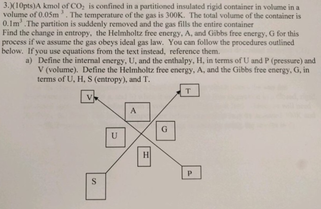 Solved 3.)(10pts)A kmol of CO2 is confined in a partitioned | Chegg.com