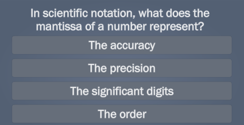 Solved In scientific notation, what does the mantissa of a | Chegg.com
