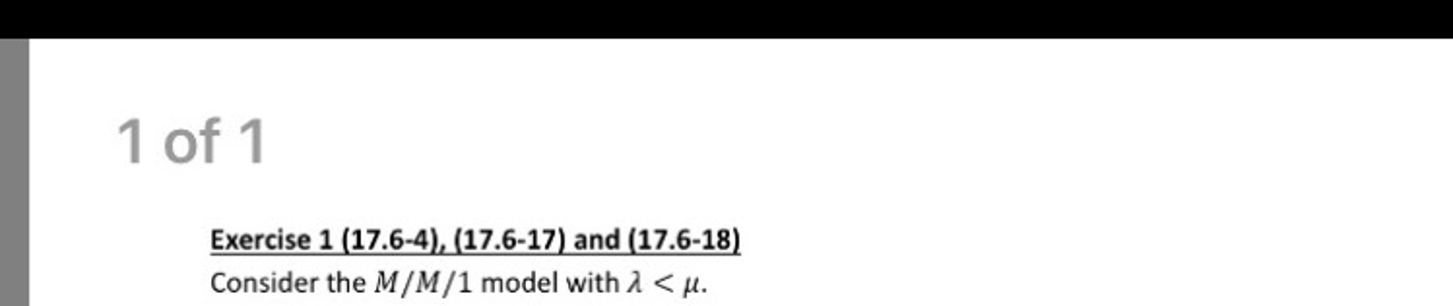 Consider the M/M/1 model with lambda