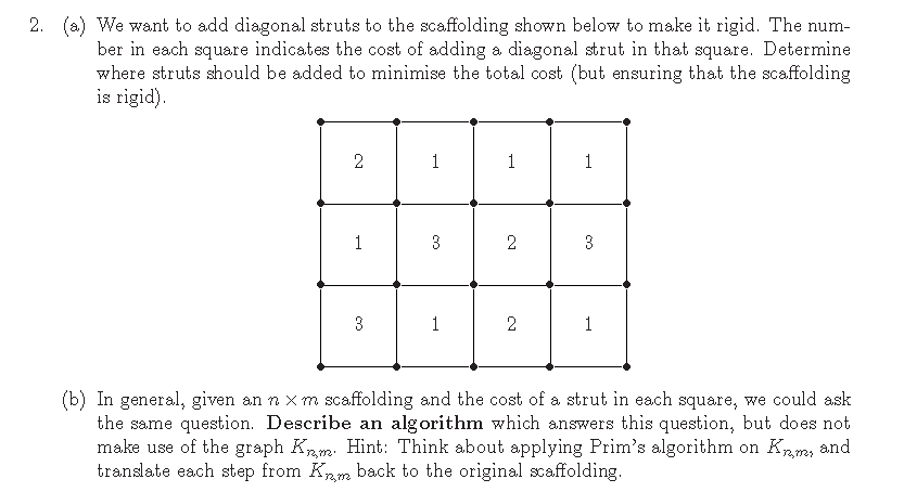 We want to add diagonal struts to the scaffolding | Chegg.com