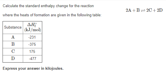 Solved Calculate the standard enthalpy change for the | Chegg.com
