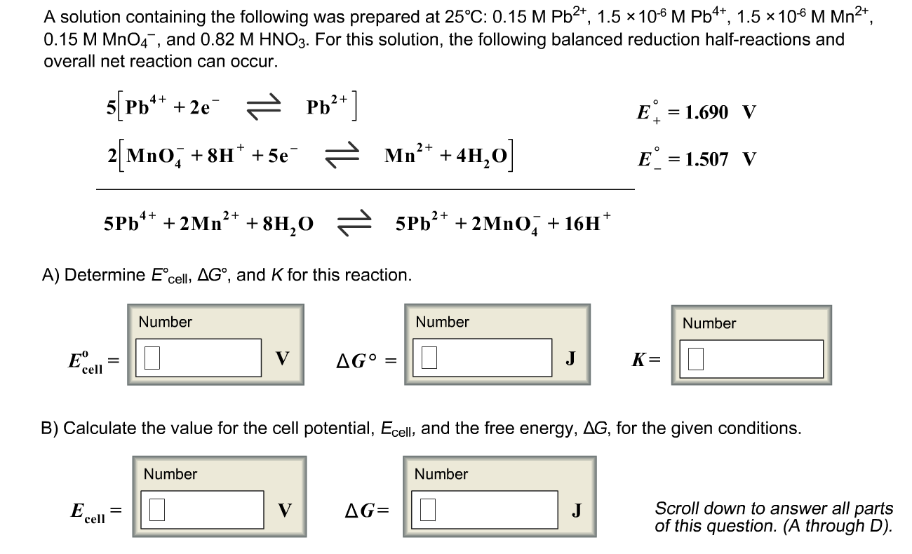 Solved A solution containing the following was prepared at | Chegg.com