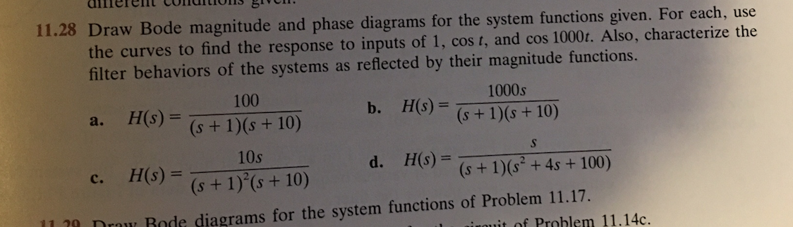 Solved Draw Bode magnitude and phase diagrams for the system | Chegg.com
