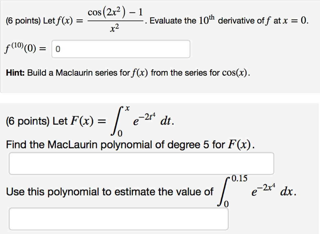 Solved Let f(x) = (2x^2) -1/x^2. Evaluate the 10^th | Chegg.com Solved Let f(x) = (2x^2) -1/x^2. Evaluate the 10^th | Chegg.com