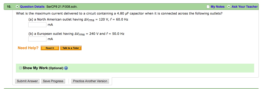 Solved My Notes Ask Your Teacher 10 Question Details