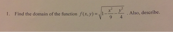 Solved Find the domain of the function f(x, y) = square root | Chegg.com