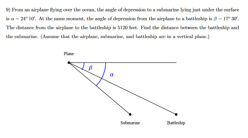 Angle Of Depression Word Problem Example, 46% OFF
