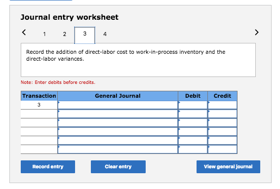 Solved Required information Journal Entries under Standard | Chegg.com