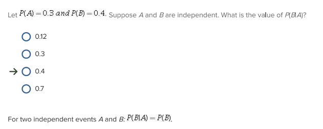 Solved Let P(A) = 0.3 and P(B) = 0.4. Suppose A and B are | Chegg.com Solved Let P(A) = 0.3 and P(B) = 0.4. Suppose A and B are | Chegg.com
