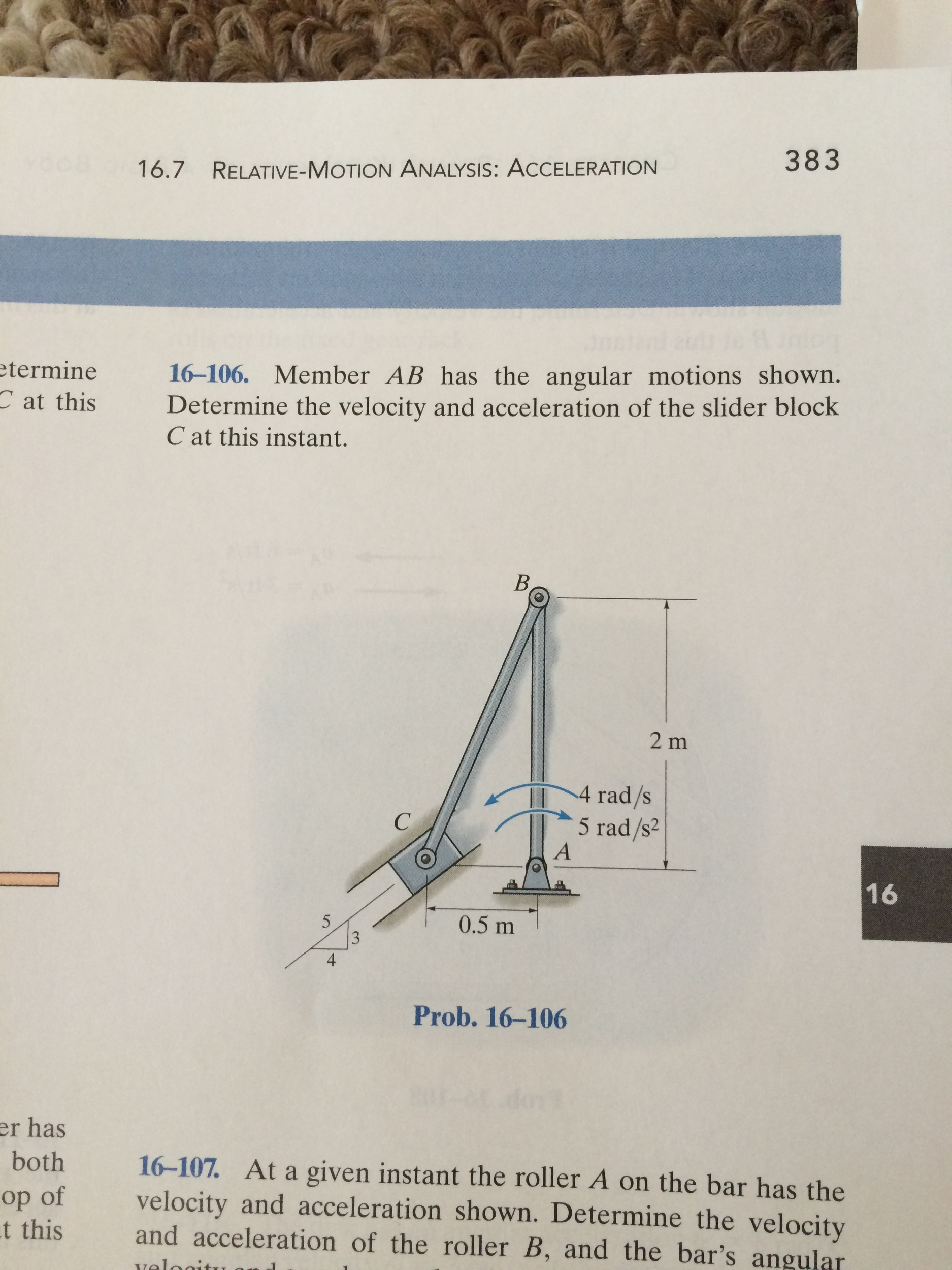 Member AB has the angular motions shown. Determine | Chegg.com