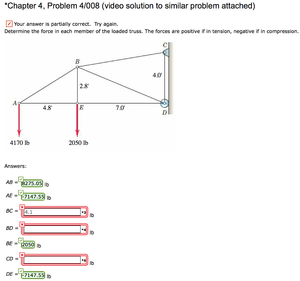 Solved *Chapter 4, Problem 4/008 (video solution to similar | Chegg.com