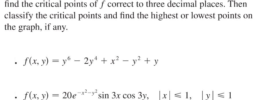 Solved find the critical points of f correct to three | Chegg.com