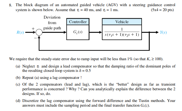 8. The block diagram of an automated guided vehicle | Chegg.com