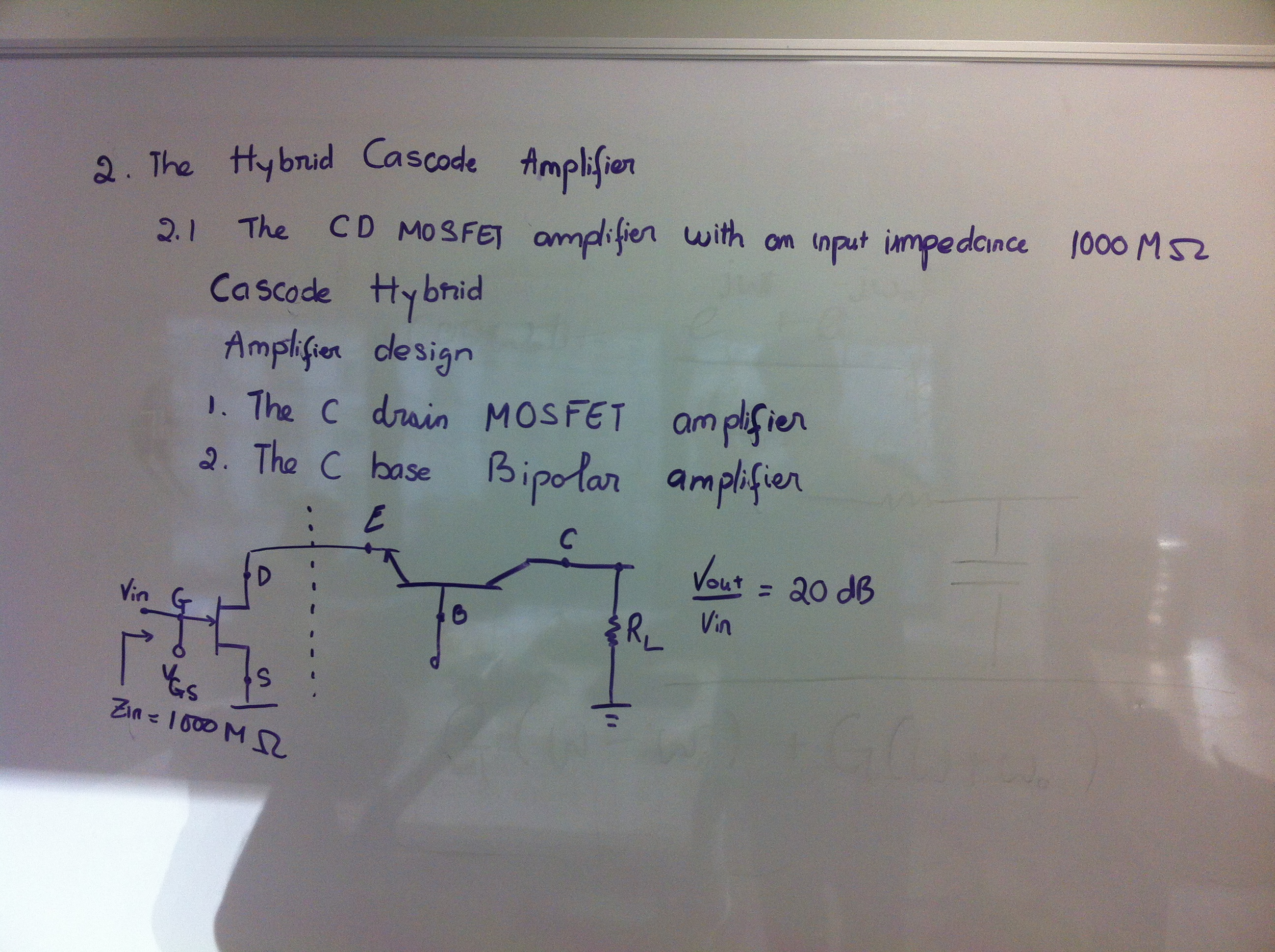 Solved The Hybrid Cascode Amplifier The CD MOSTER amplifier | Chegg.com
