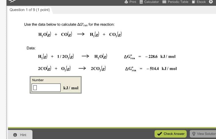 Solved Use the data below to calculate Delta G degree_rxn | Chegg.com