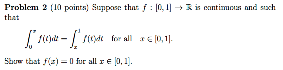 Solved Suppose that f : [0,1] rightarrow R is continuous and | Chegg.com