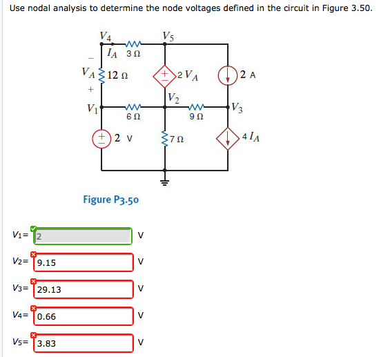 Solved Use nodal analysis to determine the node voltages | Chegg.com