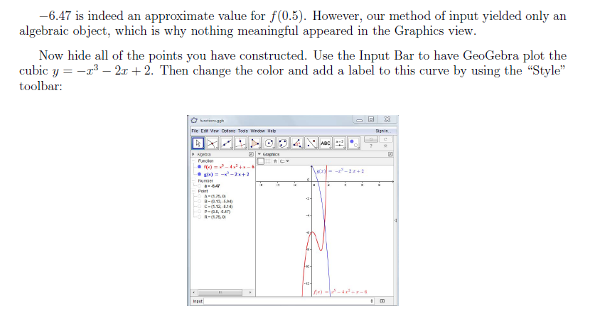 For illustration, use the Input Bar to enter the | Chegg.com