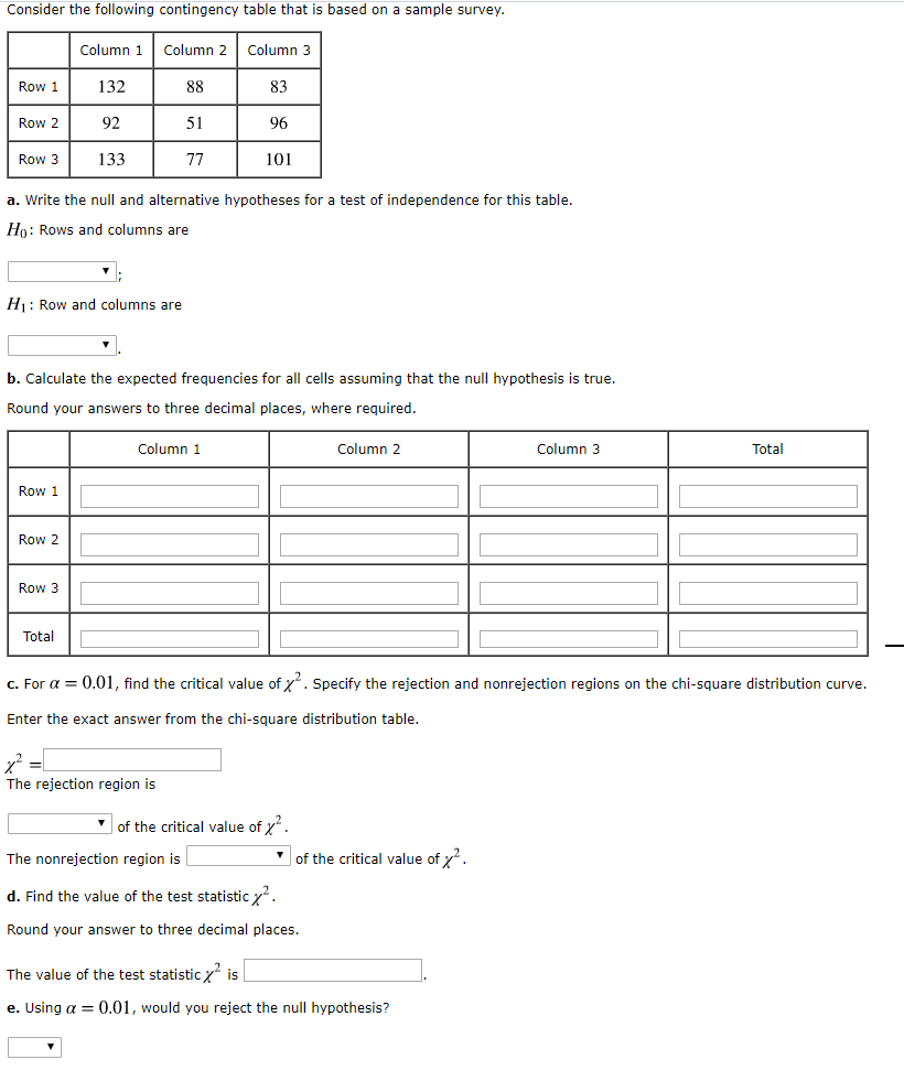 Solved Consider the following contingency table that is | Chegg.com