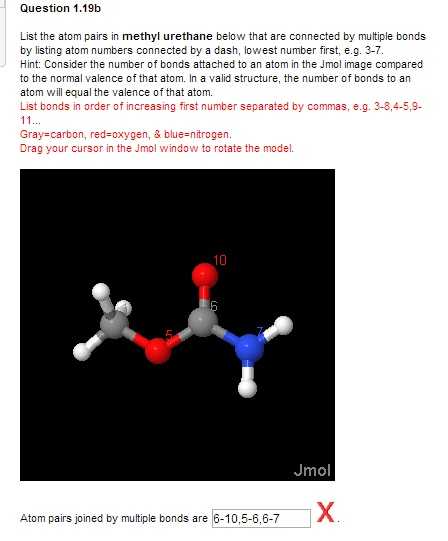 Solved List the atom pairs in methyl urethane below that are | Chegg.com