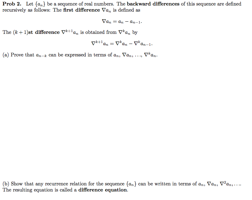 Solved Prob 2. Let fany be a sequence of real numbers. The | Chegg.com