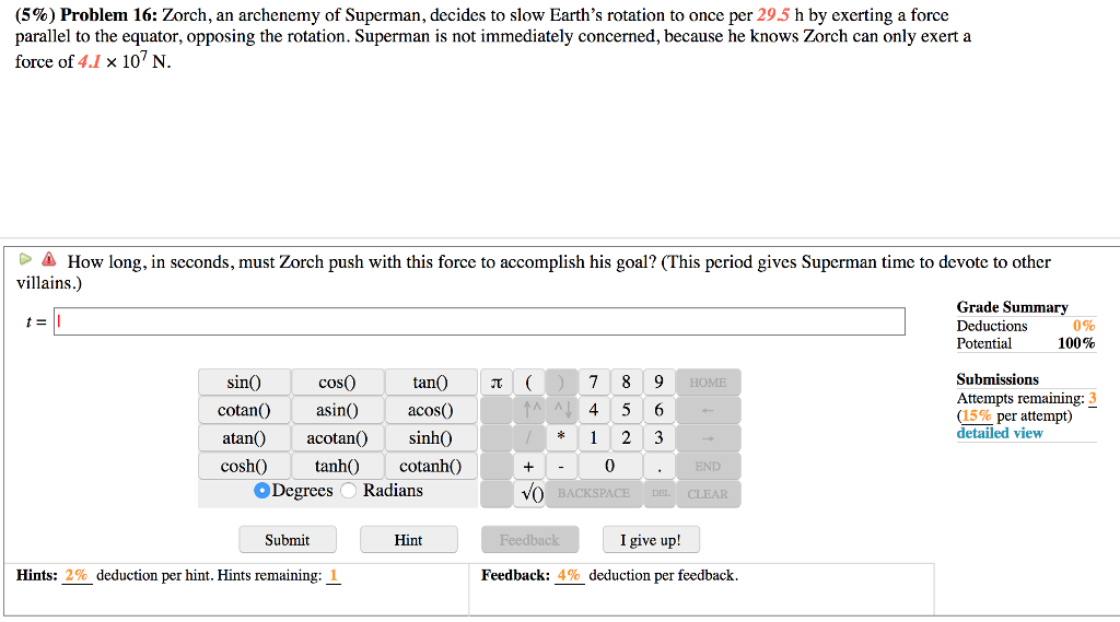 Solved (596) Problem 16: Zorch, an archenemy of Superman, | Chegg.com