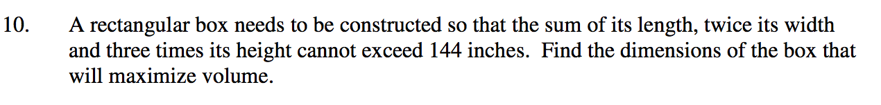 Solved A rectangular box needs to be constructed so that the | Chegg.com
