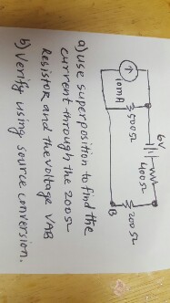 Solved Use superposition to find the current through the | Chegg.com