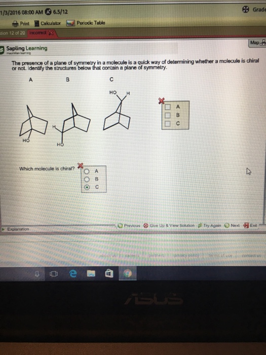 Solved The presence of a plane of symmetry in a quick way of | Chegg.com Solved The presence of a plane of symmetry in a quick way of | Chegg.com