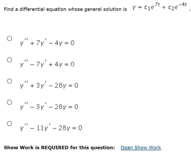 Solved Find a differential equation whose general solution | Chegg.com