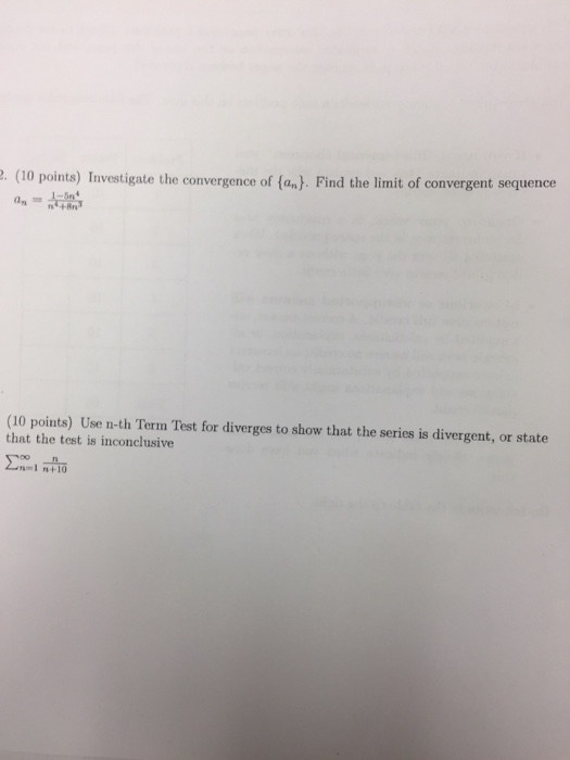 Solved Investigate the convergence of {a_n}. Find the limit | Chegg.com