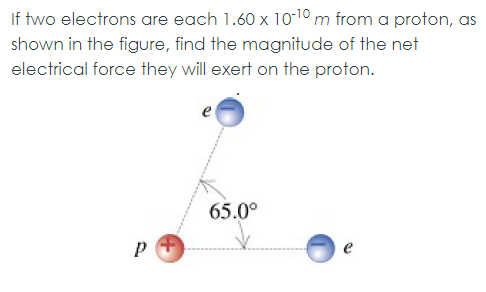 Solved If two electrons are each 1.60 x 10-10 m from a | Chegg.com