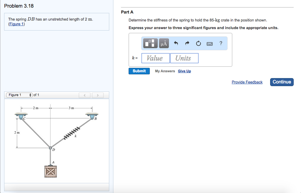 Solved The spring DB has an unstretched length of 2 m. | Chegg.com