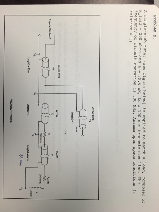 Solved A single-stub tuner (see figure below) is applied to | Chegg.com