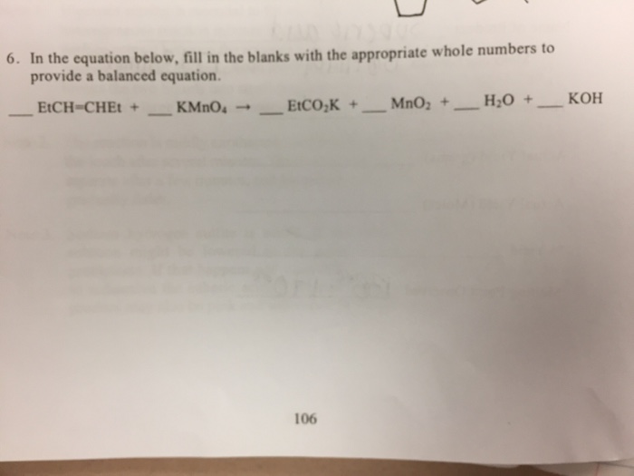 Solved In the equation below, fill in the blanks with the | Chegg.com