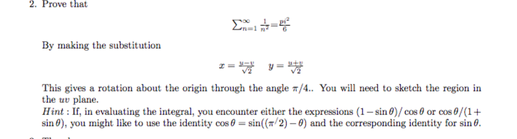 Solved Prove that, epsilon^infinity _n = 1 1/n^2 = pi^2/6 | Chegg.com