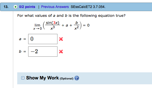 Solved For what values of a and b is the following equation | Chegg.com