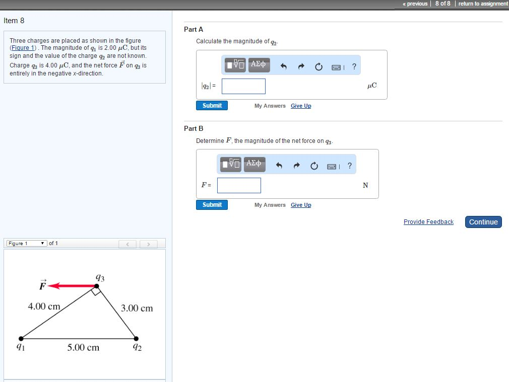 Solved Three charges are placed as shown in the | Chegg.com