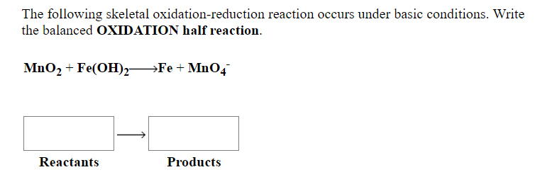 Solved The following skeletal oxidation-reduction reaction | Chegg.com