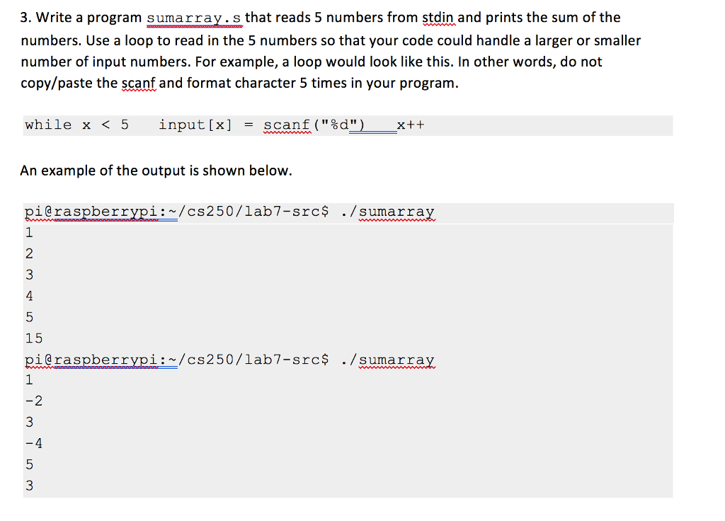 Solved . Write a program sumarray.s that reads 5 numbers | Chegg.com
