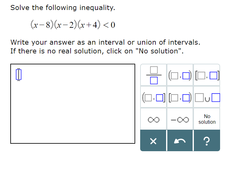 Solved Solve the following inequality. Write your answer as | Chegg.com Solved Solve the following inequality. Write your answer as | Chegg.com