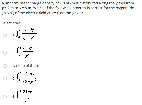 Solved A uniform linear charge density of 7.0 nC/m is | Chegg.com