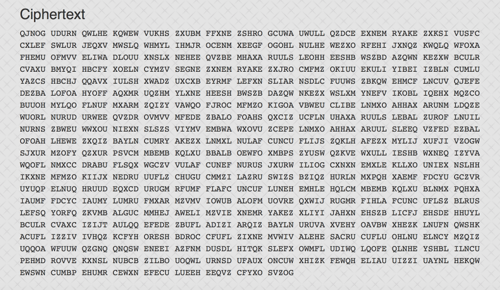 Can someone help me decipher this ciphertext. I | Chegg.com