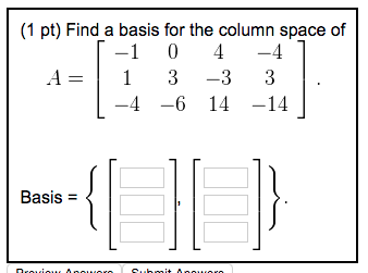 Solved Please show your work(1 pt) Find a basis for the | Chegg.com