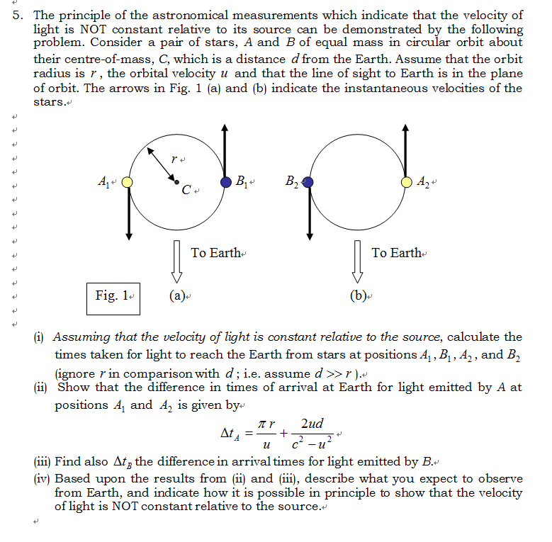 5. The principle of the astronomical measurements | Chegg.com