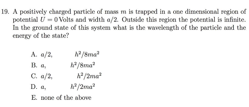 Solved A positively charged particle of mass m is trapped in | Chegg.com