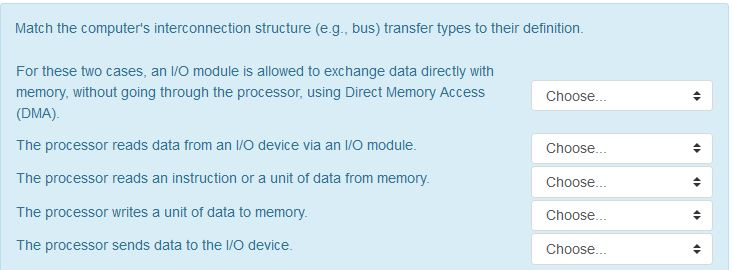 Solved Match the computer's interconnection structure (e.g., | Chegg.com
