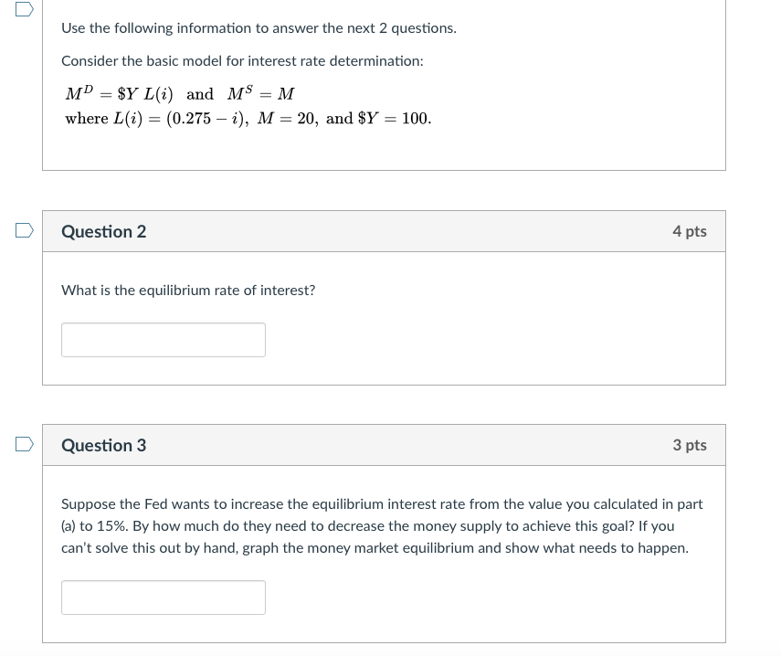 Solved Use the following information to answer the next 2 | Chegg.com