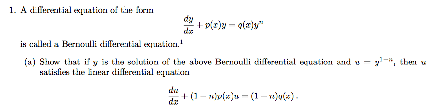 Solved 1. A differential equation of the form is called a | Chegg.com